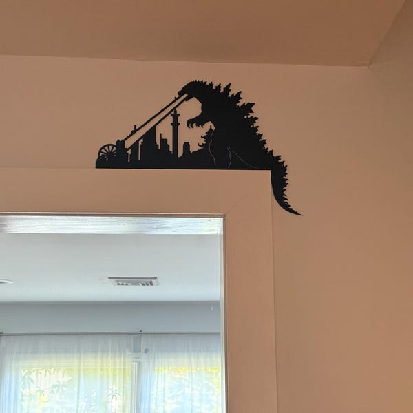Godzilla Door Frame Topper Metal | Tokyo Dragon Door Topper | Metal ...
