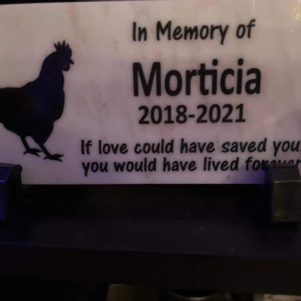 Chicken Memorial Stone -personalized Pet Keepsake - Loss of Chicken ...