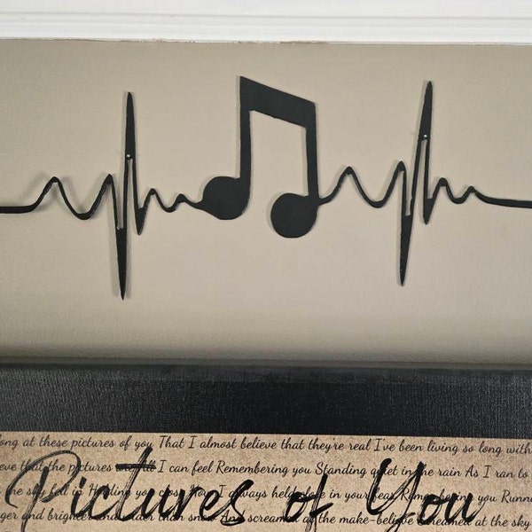 Music Note Heartbeat Metal Sign - Etsy