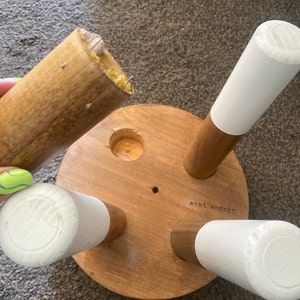 4 Legged Dipped Leg Wooden Stools Farmhouse Step Stool 10" White & Wood ...