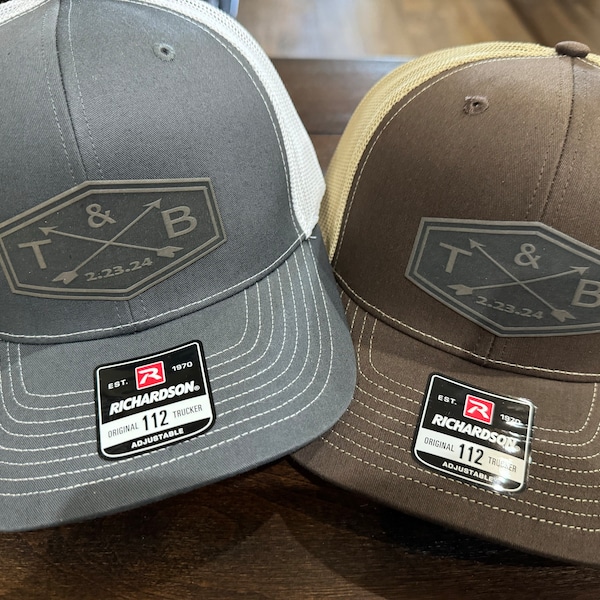Custom Wedding Anniversary Couples Hats With Personalized Initials and ...