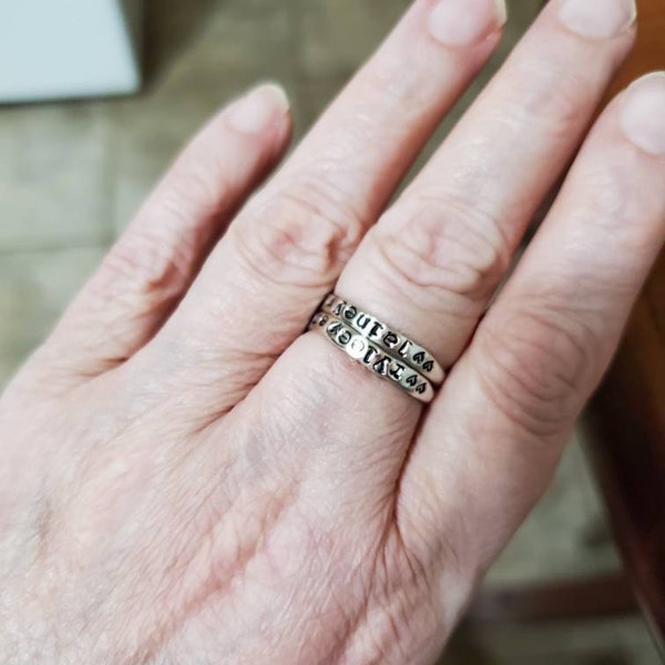 Minimalist Staggered Ring Sterling Silver Simple Ring Modern Ring - Etsy