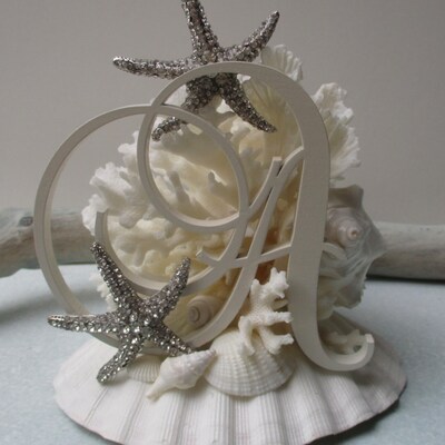 Beach Theme Cake Topper, Coastal Nautical Orange Tiger Nautilus Shell ...