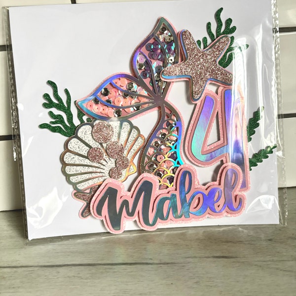 Mermaid Cake Topper, Mermaid Shaker Cake Topper, Mermaid 3d Cake Topper ...