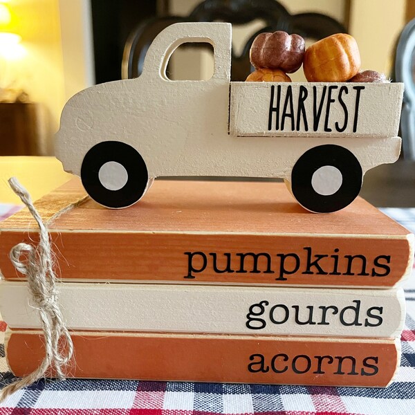 Fall Books, Pumpkin Truck, Harvest, Mini Book Bundle, Fall Tree, Wooden ...