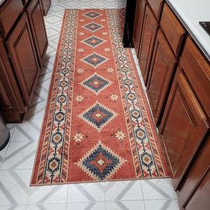 Custom Size Runner Rug Southwestern Native American Orange Natural ...