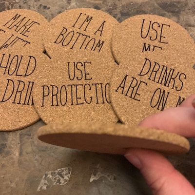 Funny Cork Coasters Set of Ten - Etsy