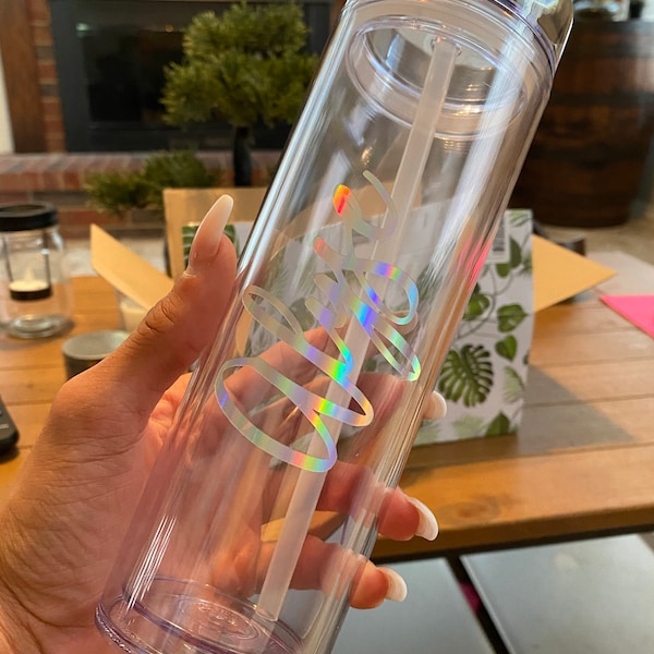 Personalized Clear Skinny Tumbler With Straw and Lid- Bachelorette ...