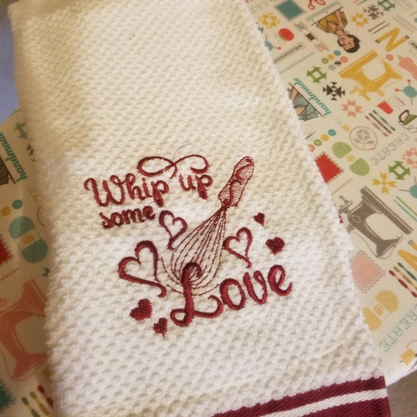 Kitchen Towel Designs With Love SET of 6 Designs - Kitchen Cute Quotes ...