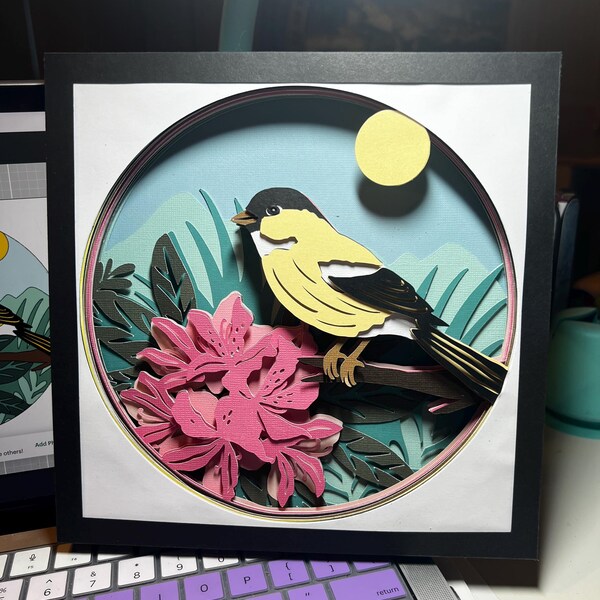 3d Robin Shadow Box Svg, 3d Layered Svg, 3d Shadow Box Svg, Cottagecore ...