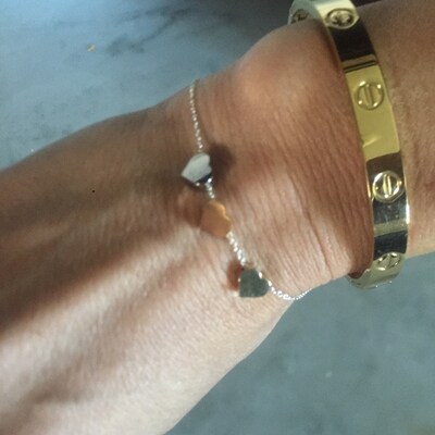 Three Heart Bracelet.3 Initial Heart Bracelet, Three Sisters Bracelet ...