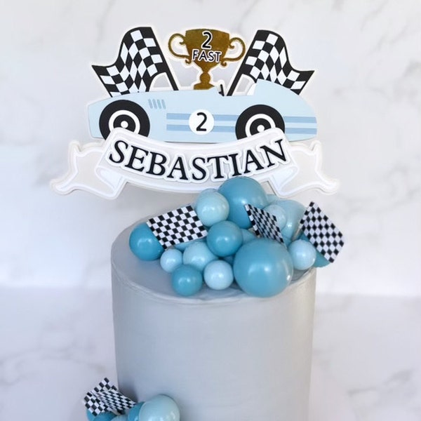 Racecar Cake Topper | Retro Race Car Cake Topper | Racecar Birthday ...