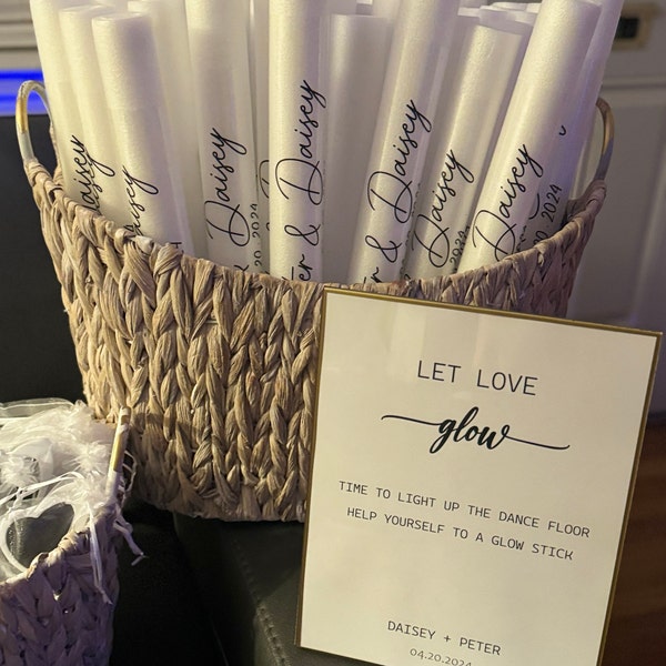 Wedding Glow Sticks - Multiple-mode Custom LED Foam Sticks - You Pick ...