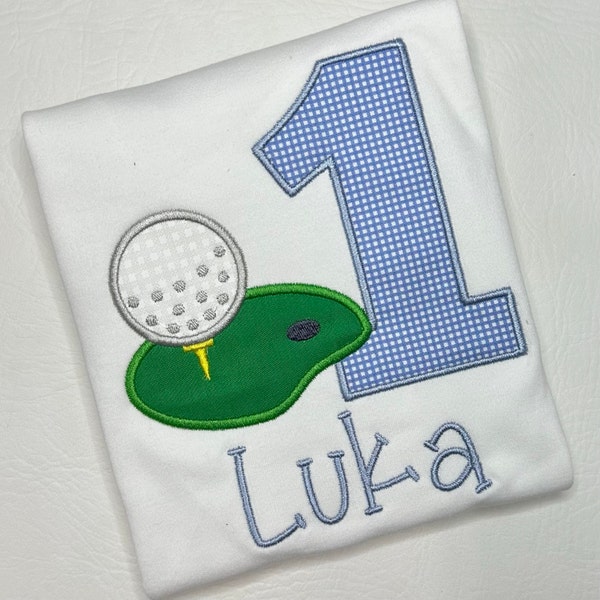 Golf Applique Embroidery Design. Golf Ball on Green Field Machine ...