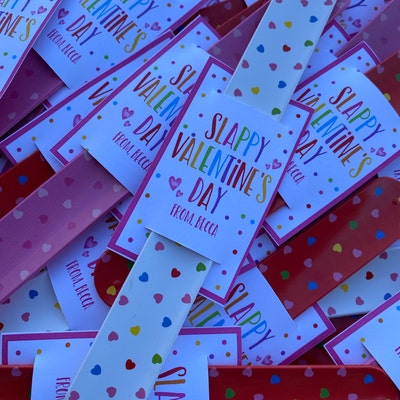 Editable Slap Bracelet Valentine's Day Gift Tag Slappy Valentine's Day ...