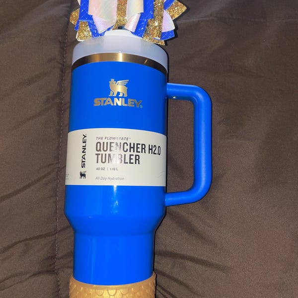 Stanley Tumbler Bow Iridescent Pink Light Pink Glitter Straw Topper ...