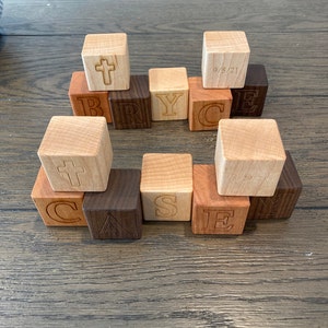 BAPTISM NAME BLOCKS Personalized Baby or Child's | Etsy