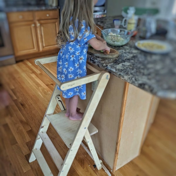 Toddler Kitchen Step Stool, Foldable Kitchen Tower, Toddler Chair, Kids ...