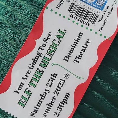 Personalised Custom Event Ticket Gift Reveal Gig Concert Ticket Gift ...