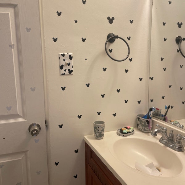 Glitter Vinyl Mickey Mouse Head Stickers Vinyl Decal 1in Glitter Mickey ...