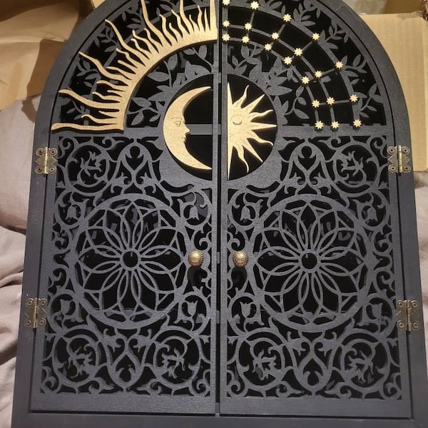 Coppermoon Celestial Arch Crystal Shelf, Crystal Cabinet, Crystal ...