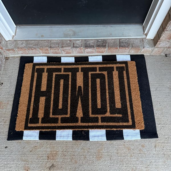 Howdy Doormat, Western Door Mat, Housewarming Gift, Welcome Mat, Texas ...