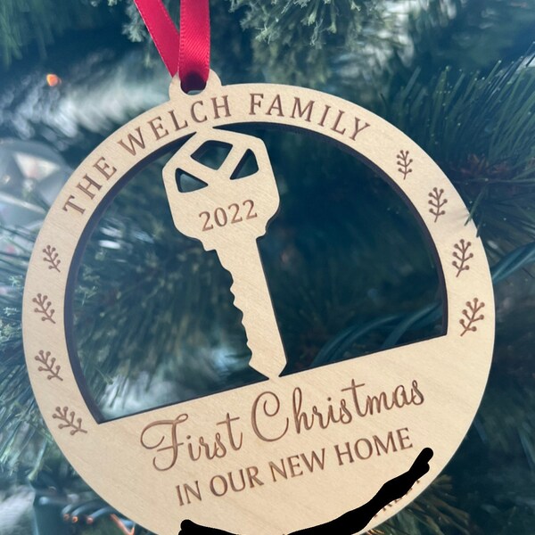 New Home Ornament, Personalized Christmas First Home Ornament, Home Key ...