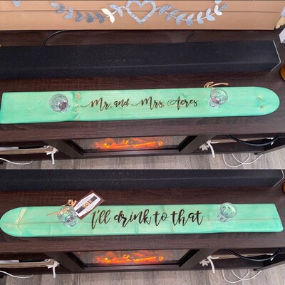 Wedding Shot Board, Couples Shot Board, Mini Ski Board for Shots ...