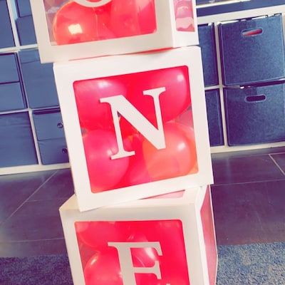 1st Birthday Decoration Balloon Boxes ONE Balloon Boxes Balloon Blocks ...