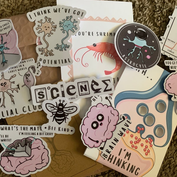 Neuroscience Pun Stickers | Science, Neurobiology, Psychology, Pre-med ...