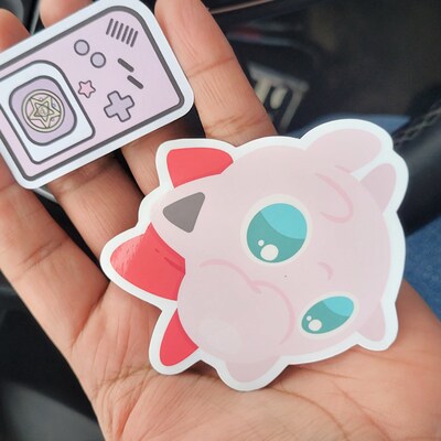 Jigglypuff Bow Sticker Video Game Stickers Laptop Stickers - Etsy
