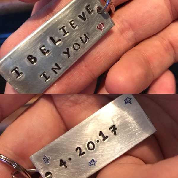 Recovery Key Fob or Necklace - Hand Stamped With Slogans and Your ...