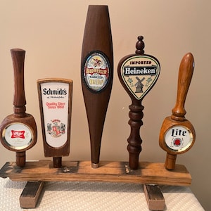 Oak Whiskey Barrel Stave 10 Beer Tap Handle Display Stand - Etsy