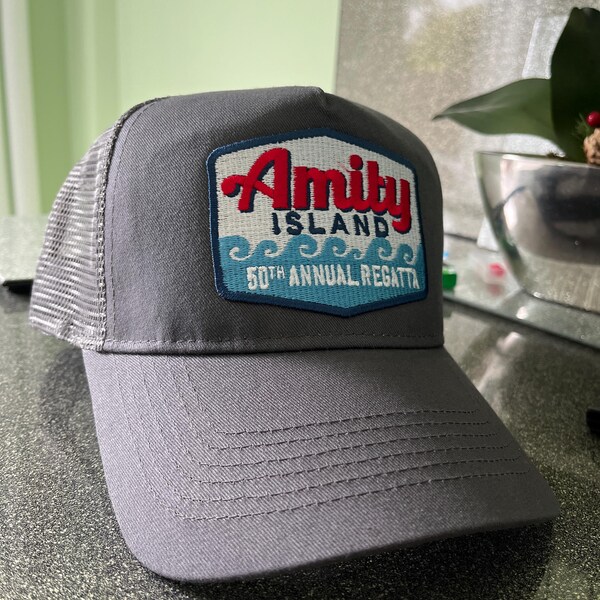 Quint’s Shark Fishing Hat Retro Embroidered Trucker Cap Baseball Cap ...