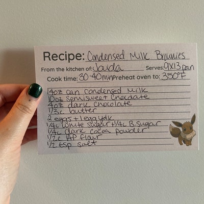 Fire Type Recipe Cards - Etsy