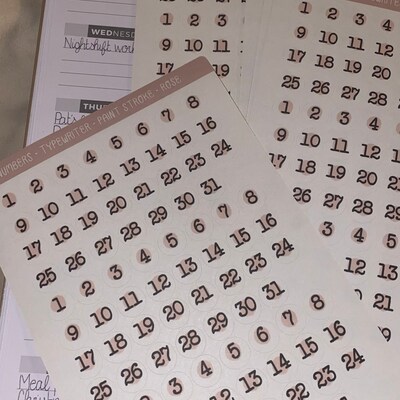 Number Stickers Number Sticker Sheet Planner Stickers - Etsy
