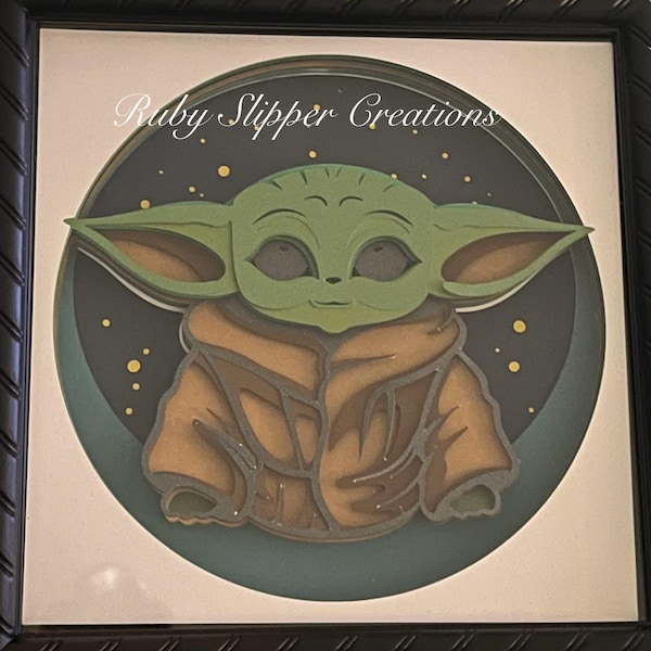 Baby Yoda 3D Shadow Box SVG, Star Wars Mandala, Cricut Files (digital ...