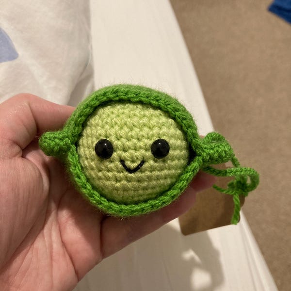 Handmade Crochet Pea in a Pod | Positive Pea | Hap-pea Birthday Gift - Etsy