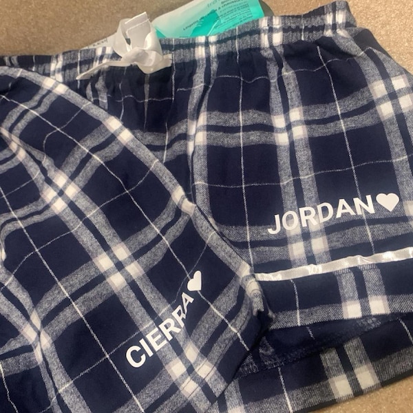 Couple Matching Pajamas Shorts With Custom Name. Valentine's Day Gift ...