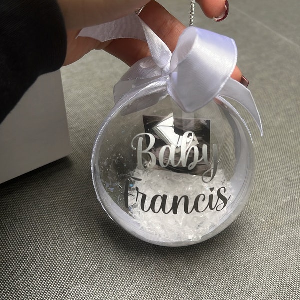 Personalised Pregnancy Scan Photo Bauble, Christmas Tree Decorations ...