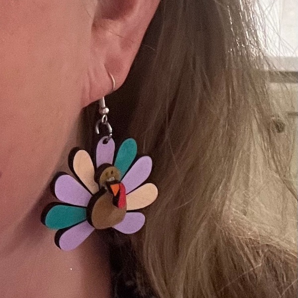Turkey Earring SVG - Glowforge Ready - SVG Only - Thanksgiving - Fall ...