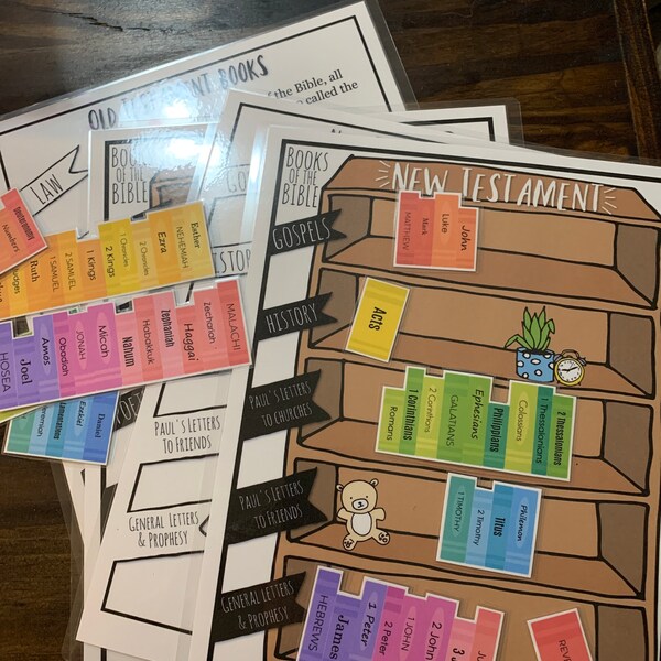Books of the Bible Printable Memory Game Bundle, Learn Old & New ...