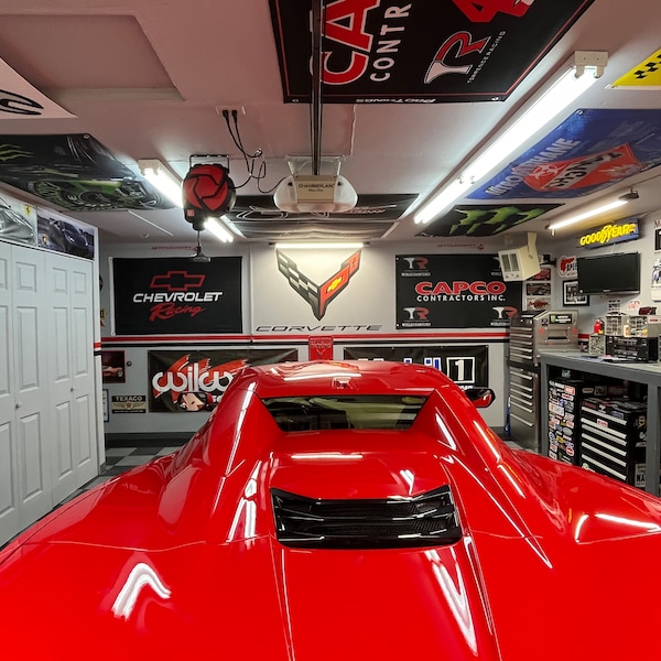 Corvette C8 Wall Decal Art Logo Garage Wall Decor Racing Car Vinyl Wall ...