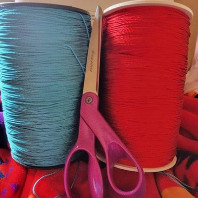 Dark Red / Cardinal Colored Beautiful Vibrant Chainette Yarn on 1/2 Lb ...