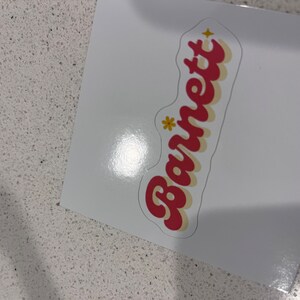 Retro Font Art Custom Name Stickers, Personalized Name Sticker ...