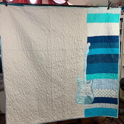 Digital Guitar Applique Quilt Pattern, beautifully Acoustic 67 X 57 ...