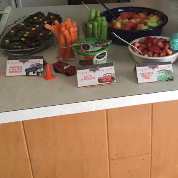 Disney Cars Food Tents Chalkboard - Cars Food Labels - Disney Cars ...