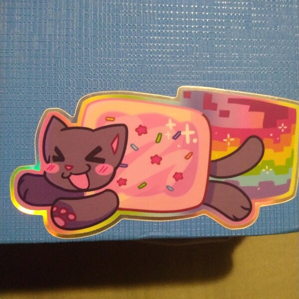 Nyan Cat! | 3.5 X 1.8 In. Holographic Vinyl Sticker - Etsy