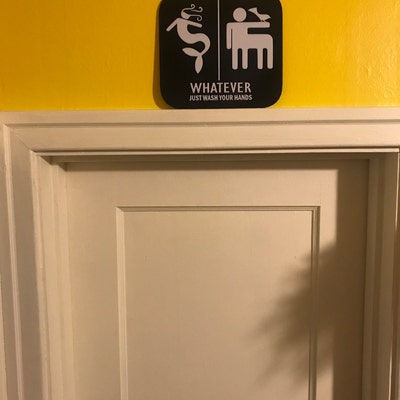 Japanese Geisha and Samurai Wash Your Hands Neutral Bathroom Sign ...