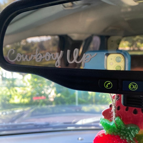 Cowboy up Rear View Mirror Decal - Rear View Mirror Sticker ...